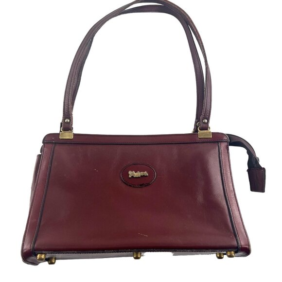 John Romain | Bags | Vintage John Romain Burgundy Leather Shoulder Bag ...